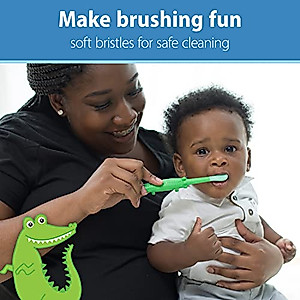 Dr. Brown's Baby and Toddler Toothbrush - Crocodile, BPA Free - Age 1-4Y