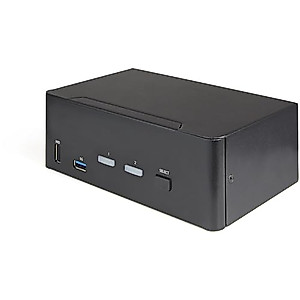 StarTech.com 2 Port Dual Monitor HDMI KVM Switch - 4K 60Hz Ultra HD HDR - Desktop 4K HDMI 2.0 KVM Switch with 2 Port USB 3.0 Hub (5Gbps) & 4X USB 2.0 HID, Audio - Hotkey Switching - TAA