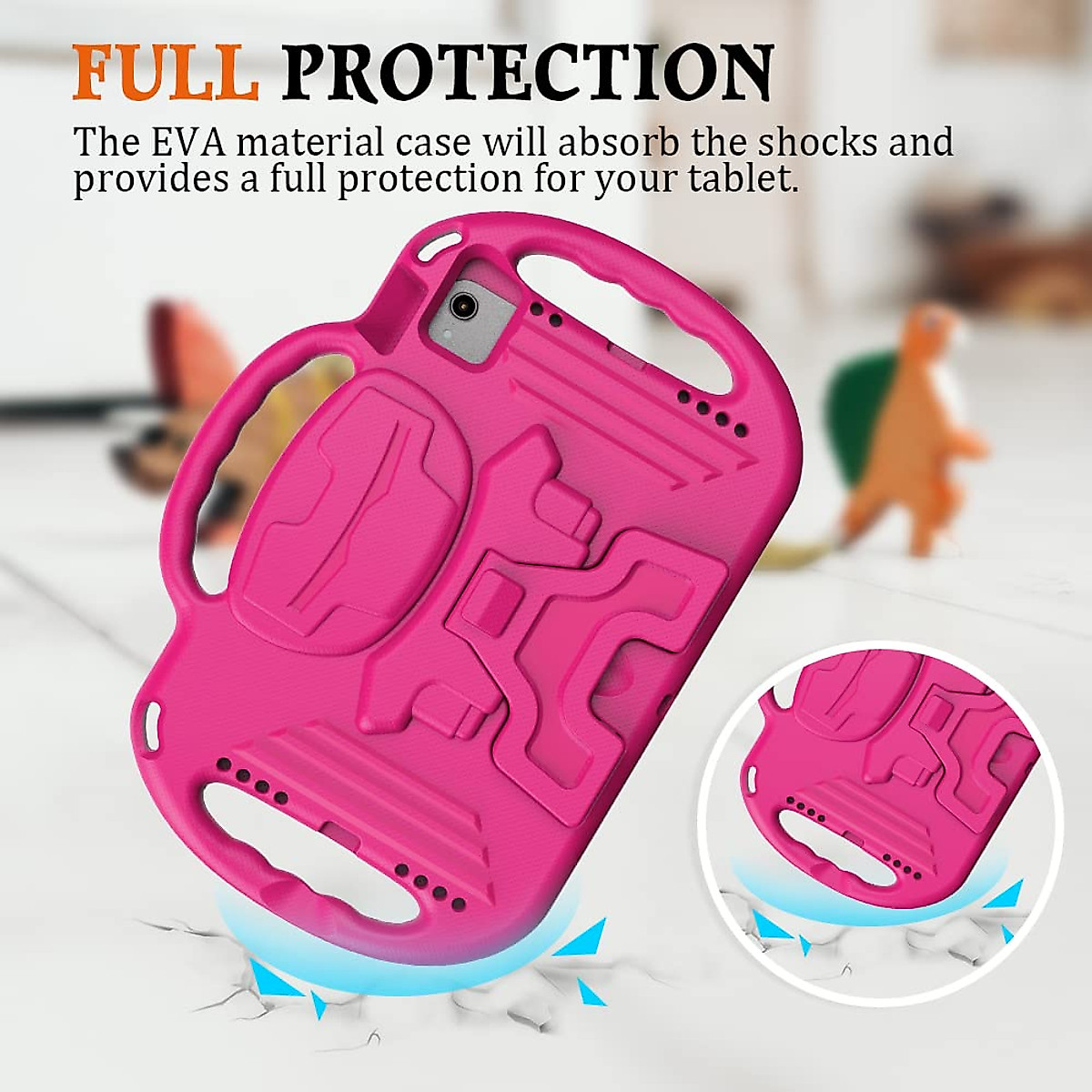 eTopxizu Kids Case for iPad Air 5th Generation 2022/iPad Air 4th Generation 2020, 10.9" iPad Air 5/4 Shockproof Handle Stand Case with Shoulder Strap for iPad Air 5th/4th Gen 10.9/Pro 11, Rose Pink