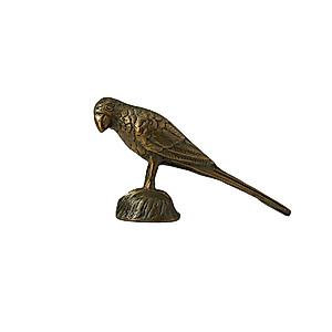 Decorative Embossed Aluminum Bird, Antique Gold Finish