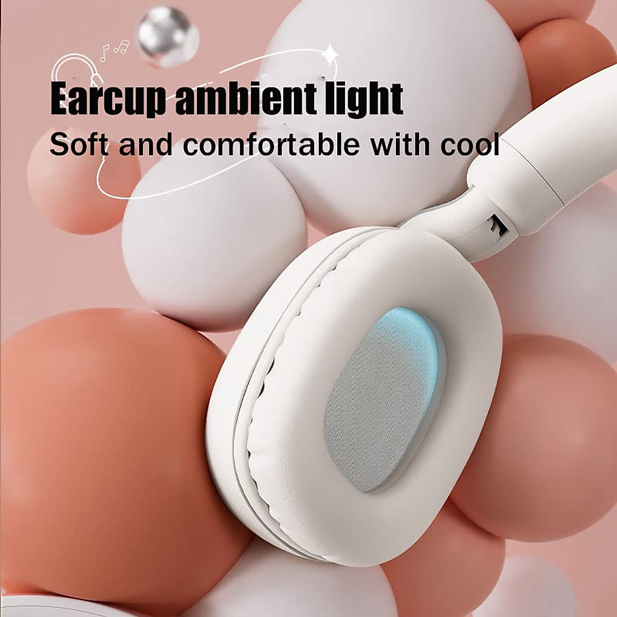 Loluka Wired Headphones Cute Cat Design Foldable Light Weight Headphones Stereo Sound for Boys & Girl Wired Headset Over Ear Headphone with Both Bluetooth and Cable for Cellphone and PC