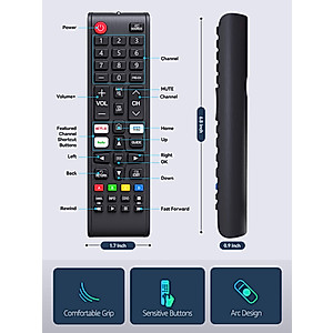 【One Remote One Cover】 Universal Remote for All Samsung TV Remote with Silicone Remote Cover, Replacement for All Samsung Smart TV, LED, LCD, HDTV, 3D, Series TV BN59-01315J BN59-01315A
