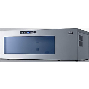 Summit STC6 36 Open Wine Cooler with 6 Bottle Capacity Commercially Approved Digital Thermostat Temperature Alarm LED Lighting Temperature Memory Function in Stainless Steel