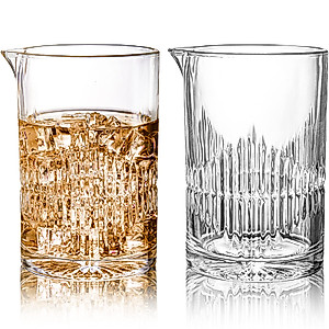 DEAYOU 2 Pack 25 OZ Stirring Glass, Glass Shaker with Weighted Bottom for Bartender, Home, Old Fashioned