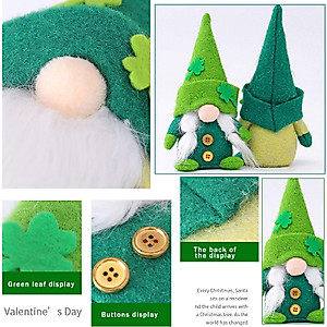 LUCKYBUNNY 2PCS Cute St Patrick's Day Gnome Doll, Handmade Tomte Swedish Nisse Toy Scandinavian Dwarf Elf Plush Dolls for Irish Holiday Party Home Decoration