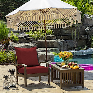 Arden Outdoor Deep Seat Set, 24 x 24, Rain-Proof, Fade Resistant, Deep Seat Bottom and Back Cushion 24 x 24, Ruby Red Leala