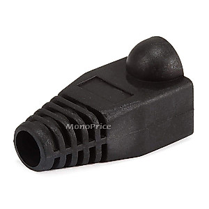 Monoprice [50pcs] RJ-45 Color Coded Strain Relief Boots - BLACK