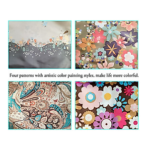 Found Notice Artistic Painting Style Reusable Grocery Bags - Foldable, Durable, and Easy to Clean - Perfect for Shopping, Travel, and Kitchen Groceries Gift Tote Bag - Set of 4