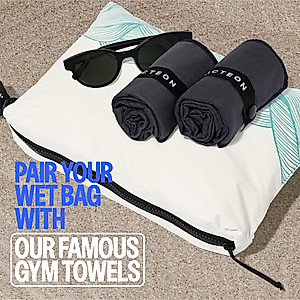 Acteon Wet Dry Travel Bag, Splash Water Resistant & Heavy Duty Zipper Reusable Bags, Small Pocket-Friendly Pouch for Cloth Baby Diaper, Dirty Laundry Clothes, Swimsuit, Toiletries, Beach, Pool & Gym