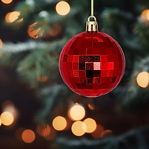 Christmas Decorations Balls, 44pcs 2.36/1.18 inch Hanging Balls Ornament for Christmas Tree, 9 Styles Elk Deer Snowflake Christmas Ball Star Ornaments for Xmas Tree, Homes Decors (Red&White)