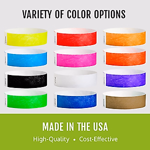 WristCo Neon Red 3/4" Tyvek Wristbands - 500 Pack Paper Wristbands For Events