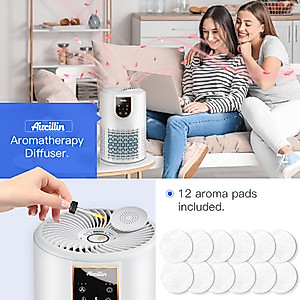 2 Pack Air Purifiers for Home Bedroom, H13 True HEPA Air Purifiers for Home Large Room with Fragrance Sponge, Air Cleaner Removes 99.9% of Mold, Dust, Smoke, Odor, Pets Dander, AP0801