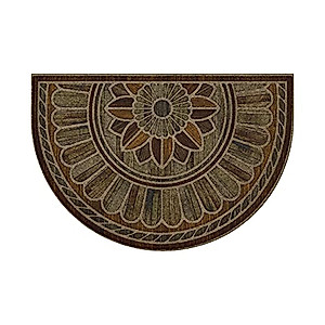 Mohawk Home Entryway Door Mat 2' x 3' All Weather Doormat Outdoor Non Slip Recycled Rubber, Boardwalk Path Chestnut