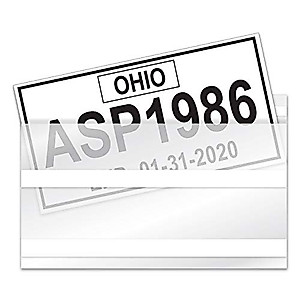 Generic Plate Temporary Tag Plastic Bags with Adhesive (100 per Pack) Car Lot Auto Dealership Heavy Duty 2 MIL