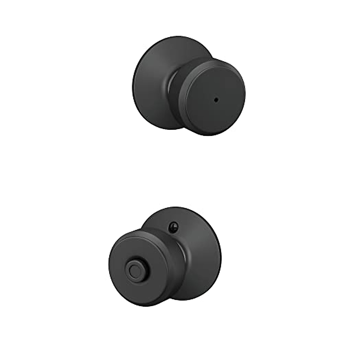 Schlage F40 BWE 622 Bowery Door Knob, Bed & Bath Privacy Lock, Matte Black