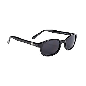 Pacific Coast Original KD's Biker Sunglasses (Black Frame/Dark Grey Lens)