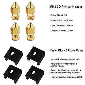 Creality Ender 3 /Pro/V2 3D Printer Assembled Extruder MK8 HotEnd Kit 24V with 0.4mm Nozzle Upgrade with Low Friction Creality-Capricorn Tubing