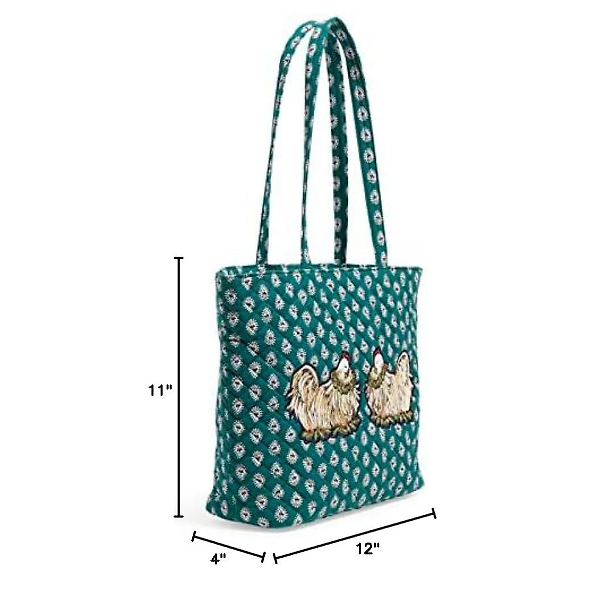 Vera Bradley Women's Cotton Small Tote Bag, French Hen - Recycled Cotton, One Size