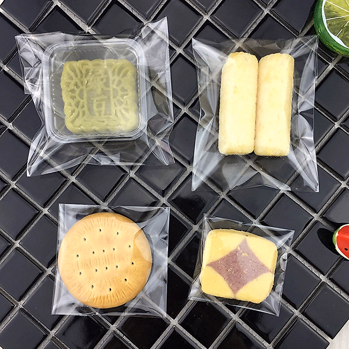 3x3" Self Sealing Bags 500pcs Clear Cello Bags Self Adhesive Cellophane Bags Resealable for Bakery Cookie Candy Soap Cards Snacks Food Treat Gift Favor 6 Sizes to Choose from