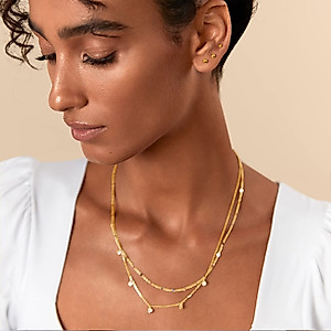 PAVOI Rhodium Plated Solid 925 Sterling Silver Ball Stud Earrings for Women - Flat Back - Cartilage & Helix Piercing Jewelry - Big Gold Studs