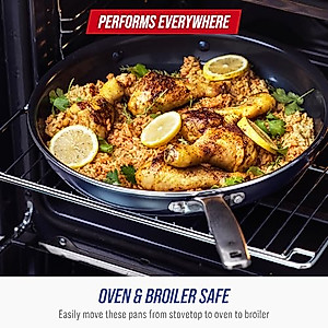 Blue Diamond 9.5” and 11" Frying Pan Skillet Set, Diamond Infused PFAS & PFOA-Free Ceramic Nonstick Pots & Pans, Durable Non Toxic Metal Utensil Safe & Scratch Resistant, Dishwasher & Oven Safe, Blue