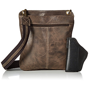 Gun Toten Mamas GTM CZY/01 Concealed Carry BR Distressed Vintage Buffalo Leather Flat SAC Bag, Brown