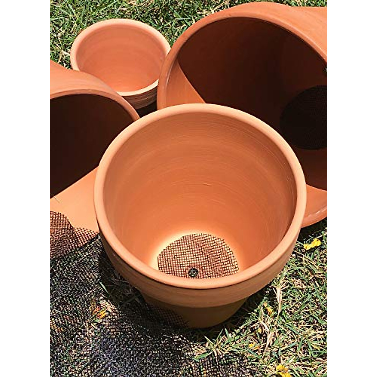 LE TAUCI Flower Pot Hole Mesh Pad, 2" Rounds Drainage Hole, Prevent Soil Loss and Anti-Slip, Bonsai Bottom Grid Mat, Gardening Gifts for Women, 50 Pack