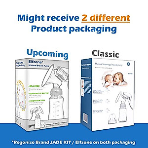 Elfzone Manual Breast Pump, Adjustable Suction Silicone Hand Pump Breastfeeding, Small Portable Manual Breast Milk Catcher Baby Feeding Pumps & Accessories, White, Mothers Day Gifts