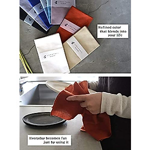 KOMESICHI irodori Japanese Traditional Towel Tenugui Color Plain Pattern D (Gray Purple, Dark Beige, Ecru Color) with Fray Prevention Processing Set of 3 with Tenugui Iroha (English Manual)