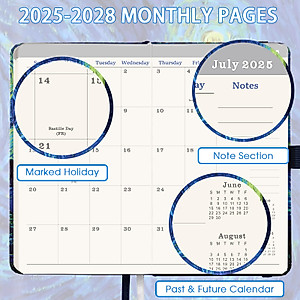 2023-2026 Pocket Planner/Calendar - Monthly Pocket Planner from July 2023 - June 2026(36 Months), 3.8" x 6.3", Monthly Planner with Pen Holder, Inner Pocket, Elastic Closure and 61 Notes Pages