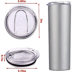 20oz Skinny Tumbler Replacement Lids, 2.75in Cup Mouth Compatible with YETI Rambler and More Tumbler Cups，Spill Proof Splash Resistant Silicone Sliding Covers.