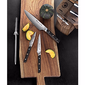 Cangshan TC Series 1021219 Swedish 14C28N Steel Forged 8-Piece Knife Block Set, Walnut