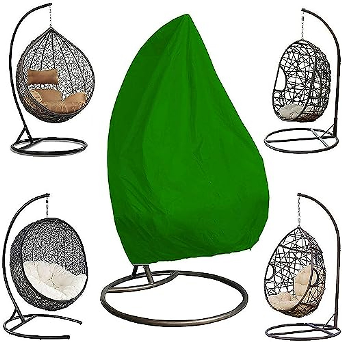 Patio Hanging Egg Chair Cover with Drawstring, Garden Swing Chair Covers 210D Oxford Waterproof Windproof Anti-UV Outdoor Furniture Protector