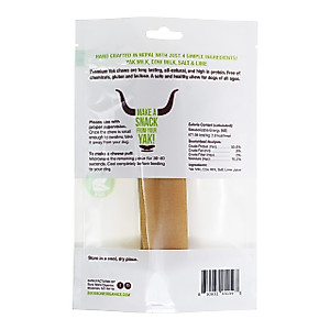 Buck Bone Organics Yak Cheese Chews for Dogs, All Natural Himalayan Yak Chew, Long Lasting Pet Treats, Odor Free, with Limited Ingredients (1 Ex Large Stick)