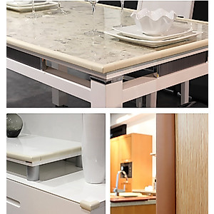 M2cbridge L Shape Extra Thick Furniture Table Edge Protectors Foam Baby Safety Bumper Guard 6.5 Ft (Off White)