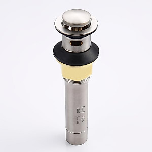 ERRTT Pop-Up Drain Stainless Steel with Overflow Anti-Clogging for Vessel Sink Lavatory Vanity Sink Drain with Strainer Basket, Brushed Nickel