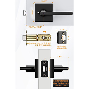 goldenwarm Black Interior Door Handles, Zinc Alloy Matte Black Privacy Door Handles Interior, Heavy Duty Black Door Levers for Bedroom, Contemporary Bathroom Doorhandles Bulk(6 Pack)