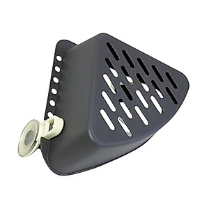 Dependable Industries inc. Essentials Triangle Corner Caddy Shelf For Bathroom Showers and Bath With 2 Vacuum Hanger Suction Cups For Ceramic Tile Glass Smooth Surfaces (Gray)