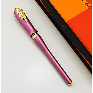 Lanxivi Picasso Greek Irene Purple Rollerball Pen for Woman, Bud Cap Leaf Clip Uniqu Style Gift Box Set