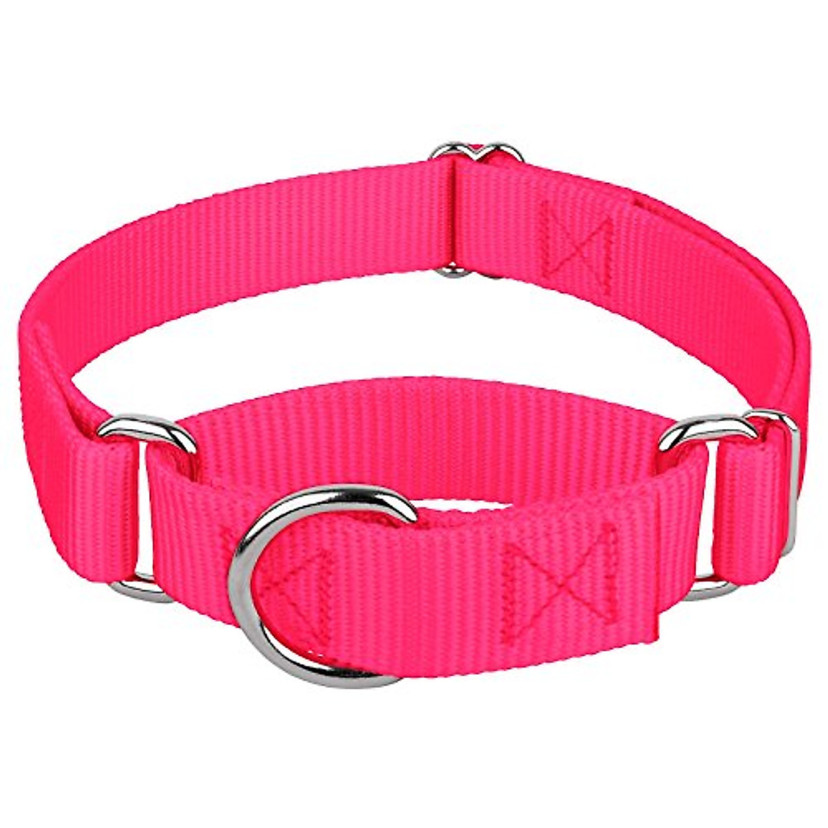 Country Brook Petz - Hot Pink Martingale Heavy Duty Nylon Dog Collar - 21 Vibrant Color Options (1 Inch Width, Medium)
