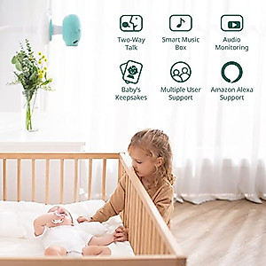 pixsee Smart Video Baby Monitor, Full HD Camera and Audio with Night Vision, Cry Detection, Temperature & Humidity Sensors and 2 Way Talk, Encrypted Wireless WiFi for Phone App, Supports Alexa