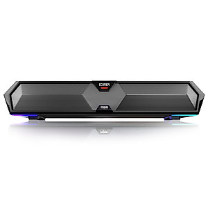 Edifier MG300 Computer Sound Bar: Loud Speakers with Deep Bass - Switch RGB Built-in Microphone for Gaming Speakers Wireless Bluetooth 5.3 & USB Adapter PC Sound Bar for Desktop