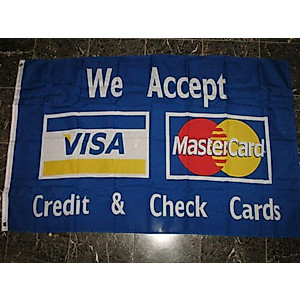 Trade Winds 3x5 Advertising We Accept Visa MasterCard Flag Store Banner Business Credit Sign Premium Fade Resistant