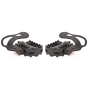 Retrospec Bicycles Resin Bike Pedal with Strapless Bicycle Toe Clip/Cage/Reflectors, Black