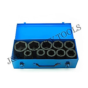 VCT 1" Drive Deep Impact Socket Set, SAE, CrV, 6-Point, 7/8" - 2", 10-Sockets
