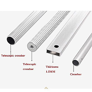 Drop-Down Wardrobe Hanging Slide Rail, Silver Adjustable Large Telescopic Wardrobe Hanger, Saving Space, Four, Soft Reset, Load 30KG (Size : 450-600mm)