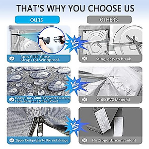 1 Pack Washing Machine Cover Washer and Dryer Cover Waterproof Dustproof with Smooth Zipper and Velcro for Front-Loading Machine Indoor Outdoor - W27*D33*H39in