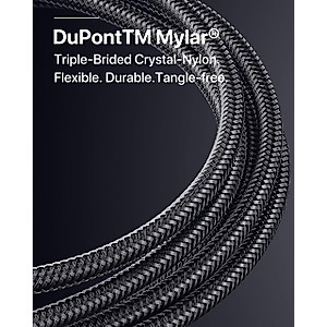 KEPULU USB Sound Card Audio Adapter, ProAudioLine [Strong-Braided 24-Bit 96KHz Chip ] USB Headset Headphone Microphone Adapter, External USB to 3.5mm TRS 3-Pin Mic/Audio Splitter Jack, Stereo Sound