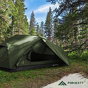 Forceatt Tent 2-3 Person Camping Tent, Waterproof and Windproof 3-4 Seasons Ultralight Backpack Tent, can be Installed Immediately, Suitable for Hiking, Camping, Outdoor (2-Person-Dark Green)