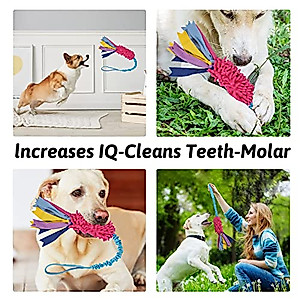 wodoca Dog Tug Toy,Dog Toys for Aggressive Chewers Dog Rope Toy with Strong Squeak - Easy to GRAP Large Dog Chew Toy Ideal for Training for Puppy, Middle Dog Play,Hand Made